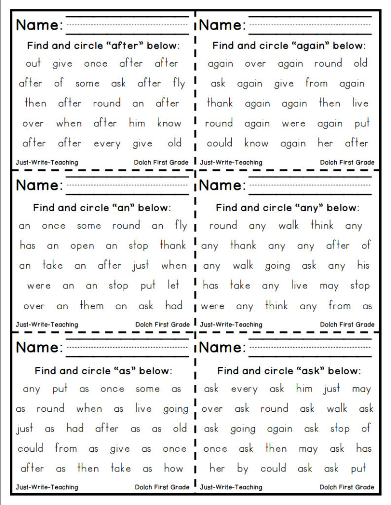 First Grade Sight Word Task Cards | Made By Teachers