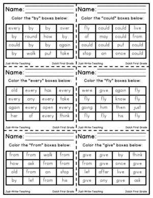 First Grade Sight Word Task Cards | Made By Teachers
