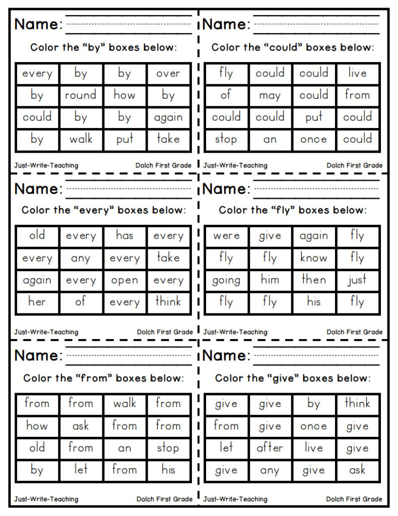 First Grade Sight Word Task Cards | Made By Teachers