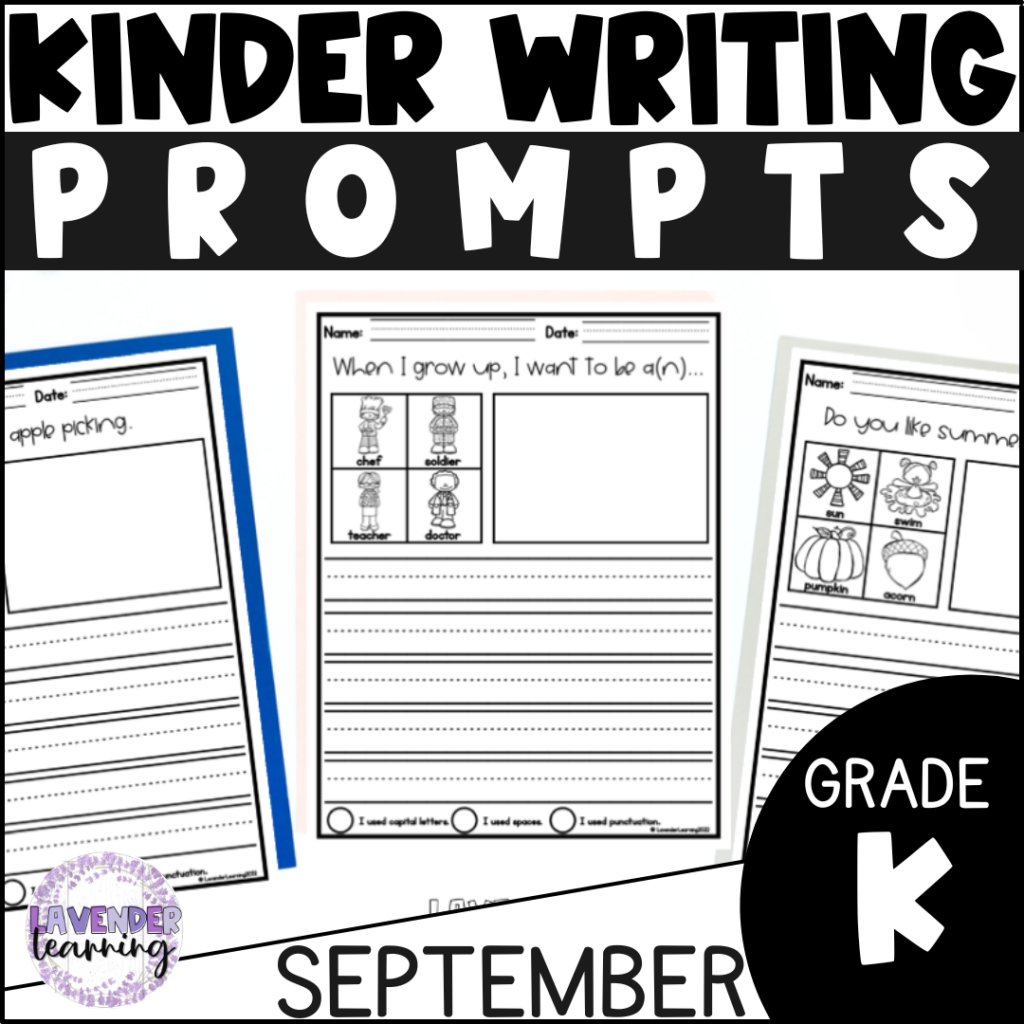 September Writing Prompts for Kindergarten and 1st Grade - Fall Writing ...