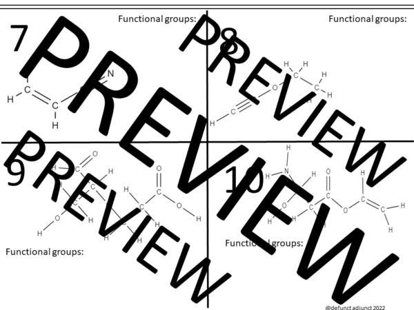 Identifying Organic Functional groups: A Chemistry Worksheet | Made By ...