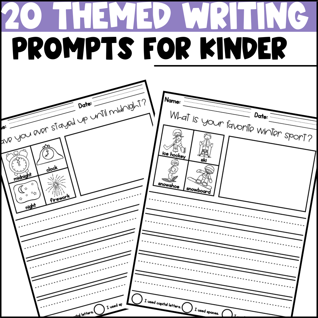 January Writing Prompts for Kindergarten and 1st Grade - Winter Writing ...