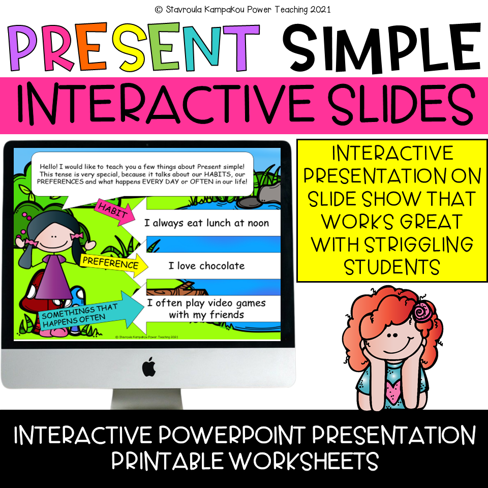 Present Simple 3rd Person Singular Interactive PowerPoint Printable ...