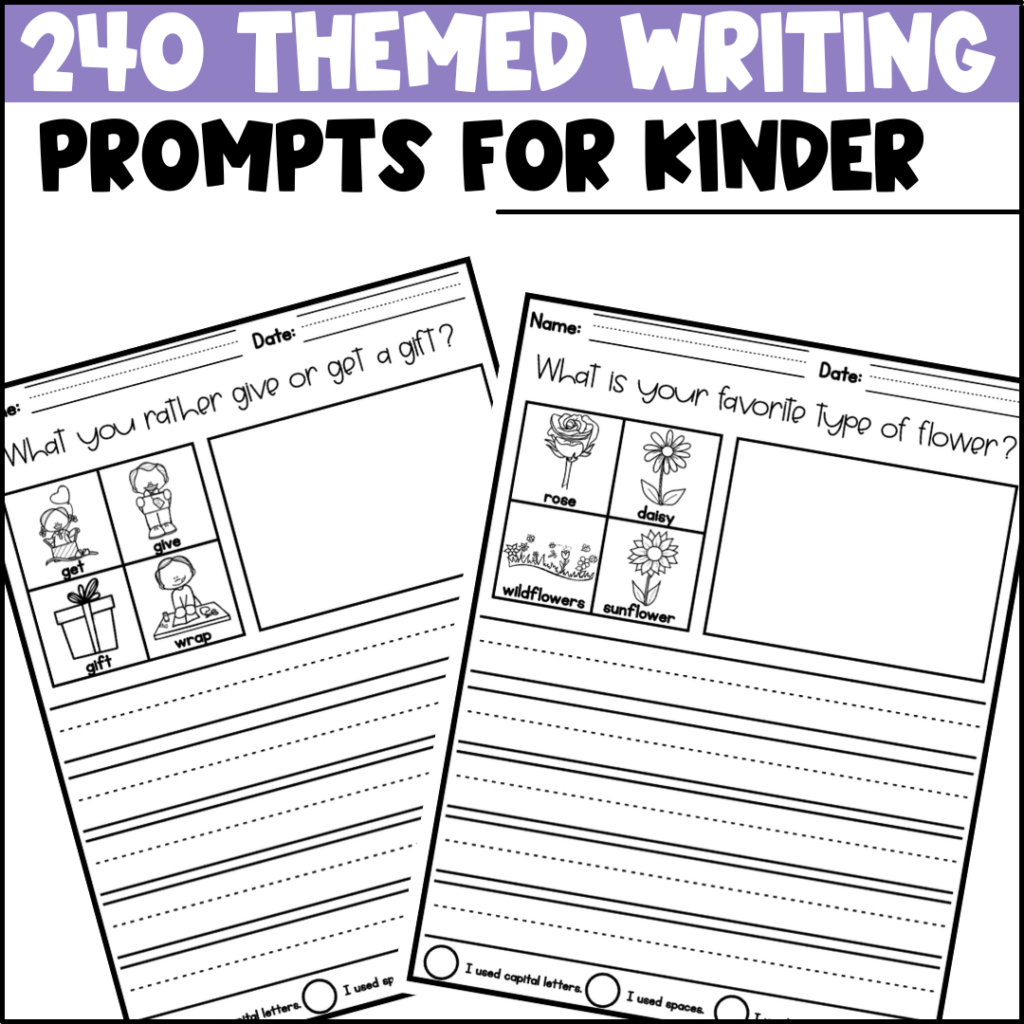 Writing Prompts for Kindergarten and 1st Grade Bundle - Writing Journal ...