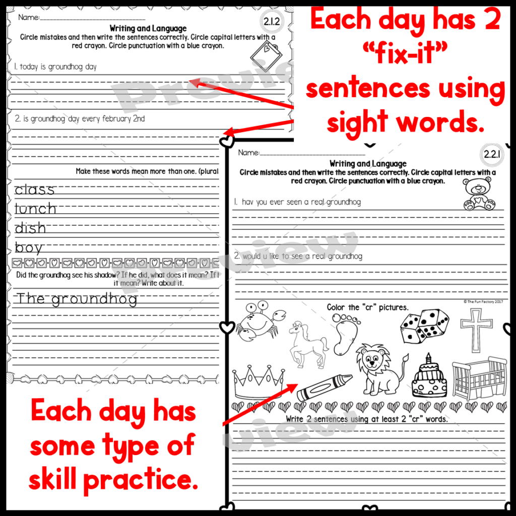 1st Grade Morning Work - February - Morning Work 1st Grade - NO PREP ...