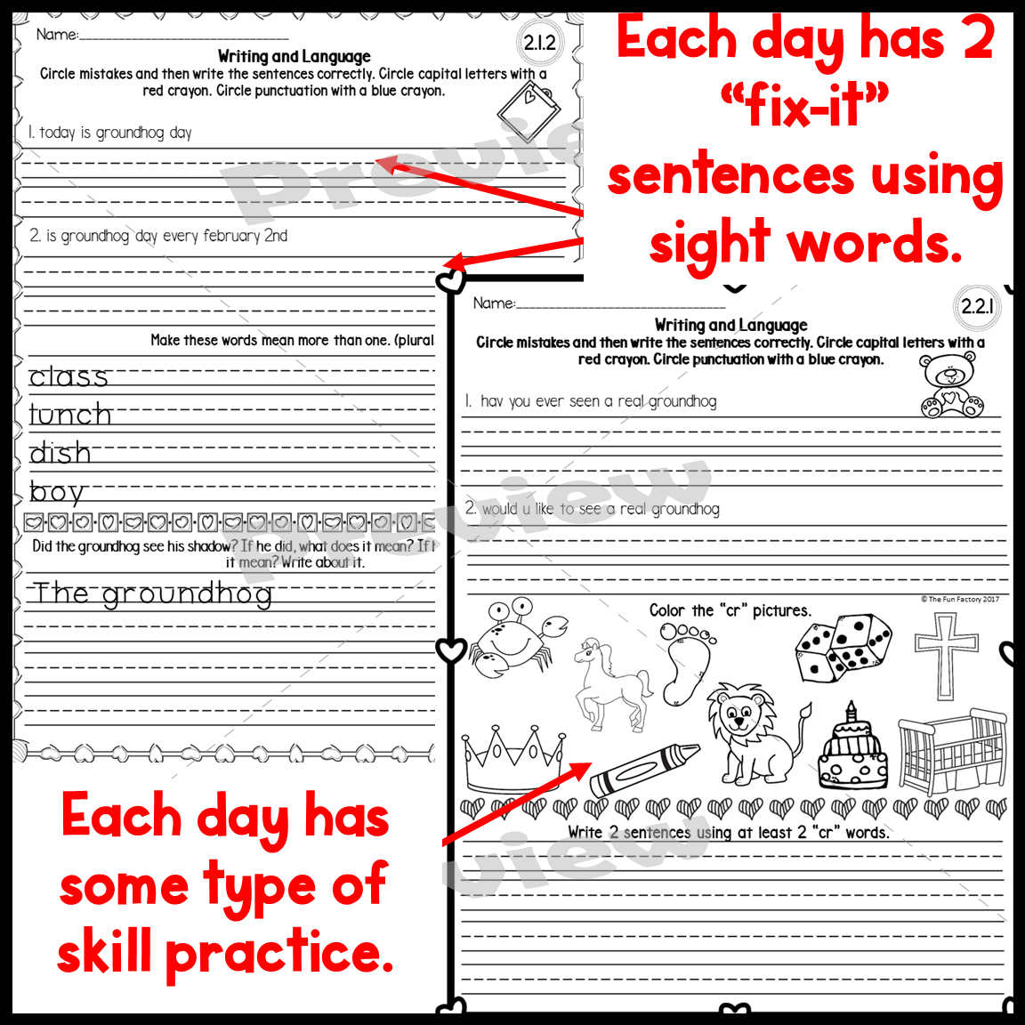 1st Grade Morning Work - February - Morning Work 1st Grade - NO PREP ...