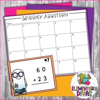 2 Digit Addition Halloween Task Cards | Made By Teachers