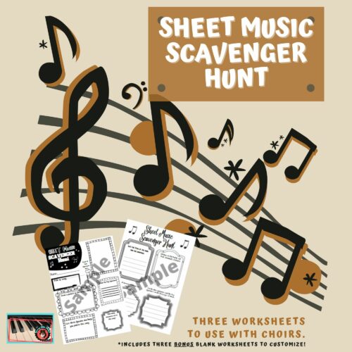 Three Sheet Music Scavenger Hunt Worksheets for Choirs | Made By Teachers