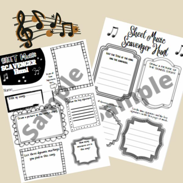 Three Sheet Music Scavenger Hunt Worksheets for Choirs | Made By Teachers