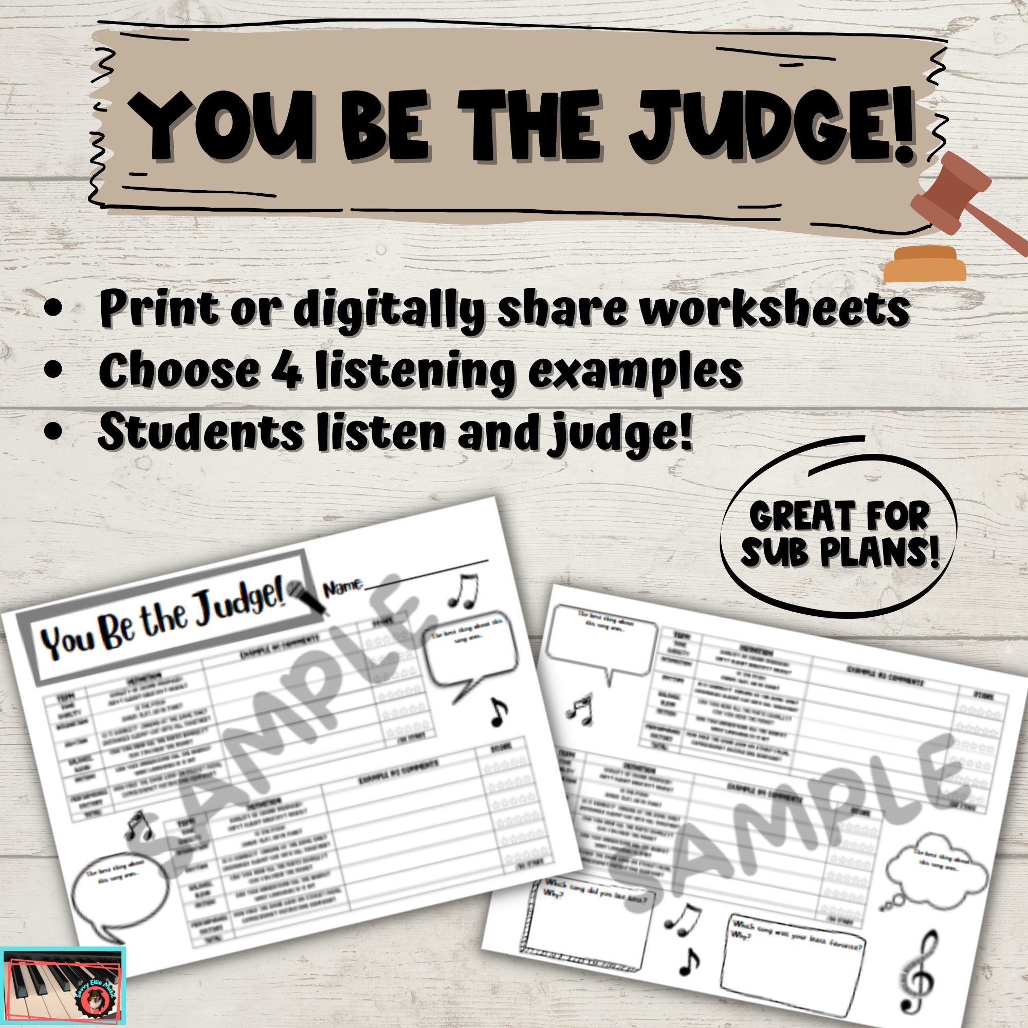 FREEBIE!! You Be the Judge- An active listening worksheet for choirs ...