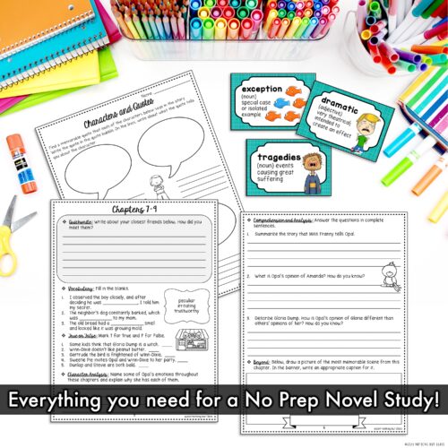 Because of Winn-Dixie Novel Study Unit | Comprehension and Vocabulary ...