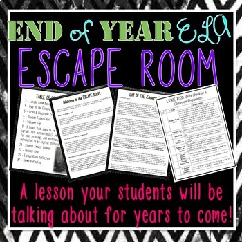 End of Year ELA Escape Room | Made By Teachers