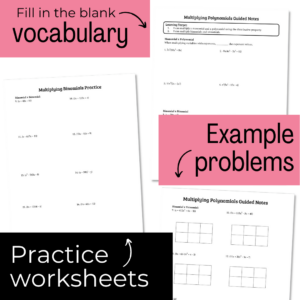 Multiplying Polynomials Guided Notes and Worksheets | Made By Teachers
