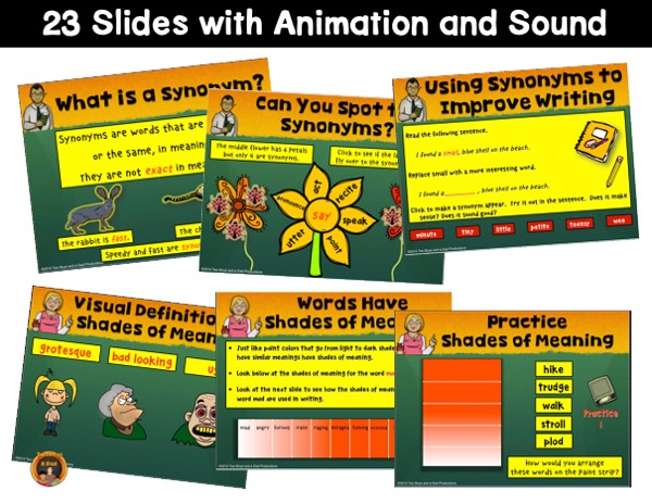 Shades of Meaning and Synonyms POWERPOINT Lessons and WORKSHEETS | Made ...