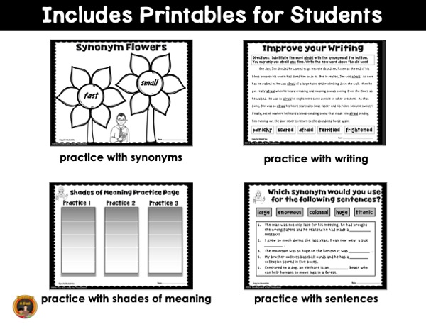 Shades of Meaning and Synonyms POWERPOINT Lessons and WORKSHEETS | Made ...