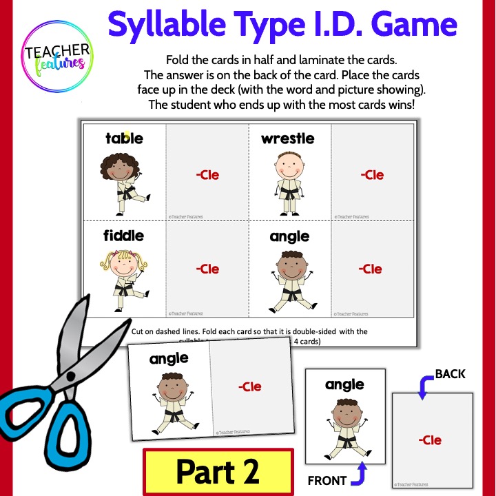 6 SYLLABLES TYPES Games & Activities SYLLABLE DIVISION Karate Themed ...