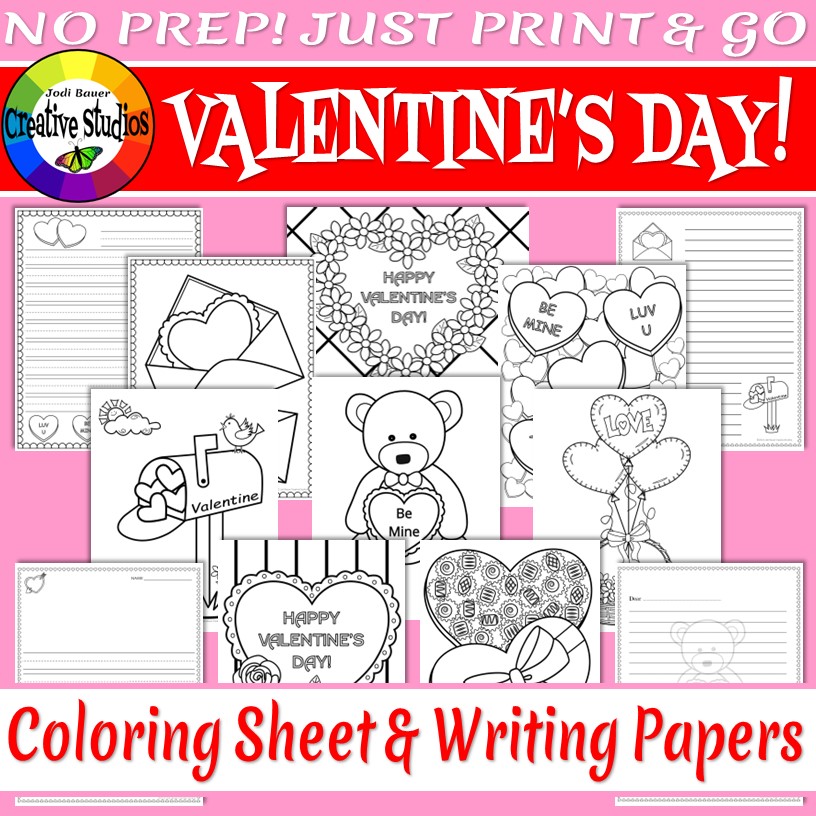 Valentine's Coloring Sheets - No Prep! | Made By Teachers