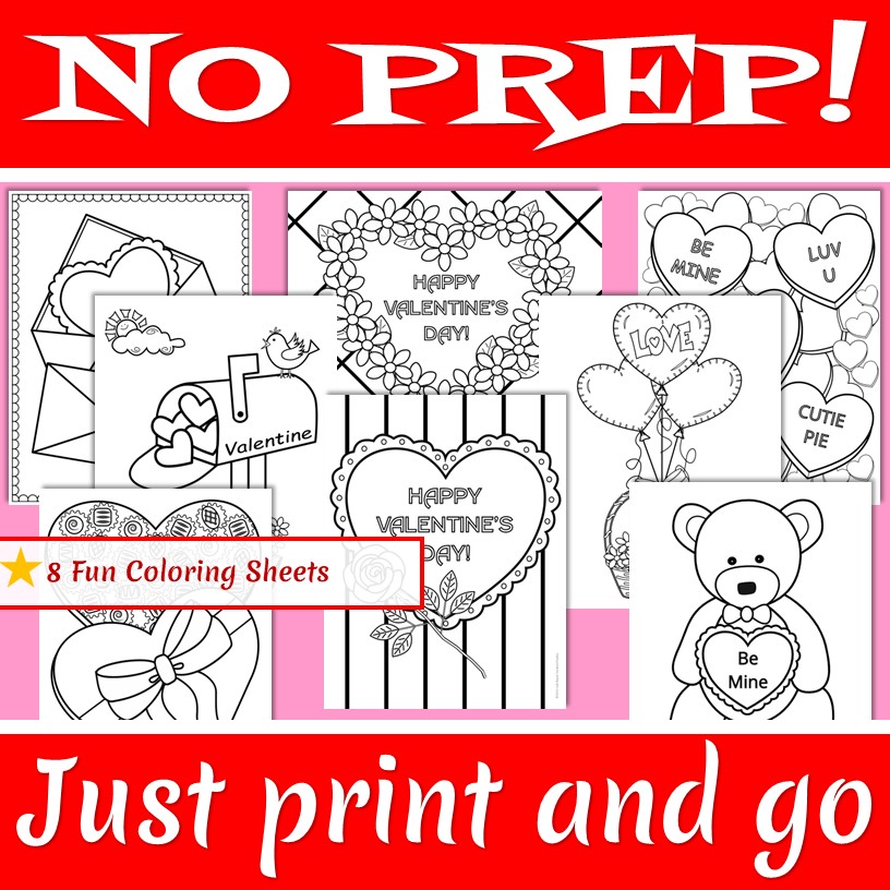 Valentine's Coloring Sheets - No Prep! | Made By Teachers
