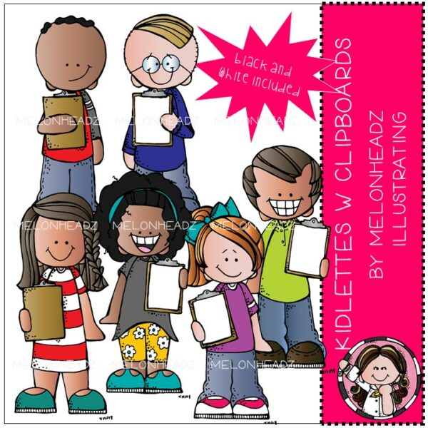 Kidlettes clipart with clipboards MINI by Melonheadz | Made By Teachers