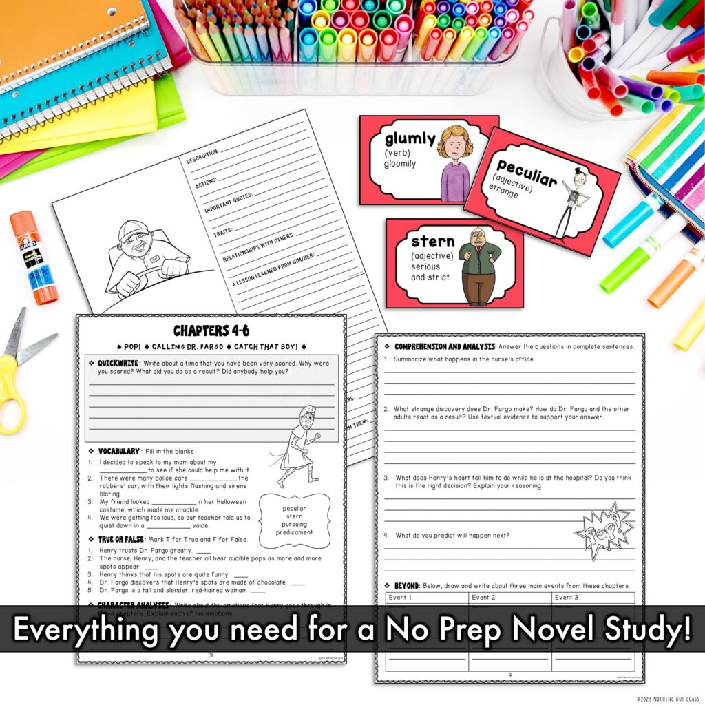 Chocolate Fever Novel Study Unit | Comprehension and Vocabulary with ...