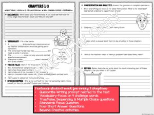 Chocolate Fever Novel Study Unit | Comprehension and Vocabulary with ...