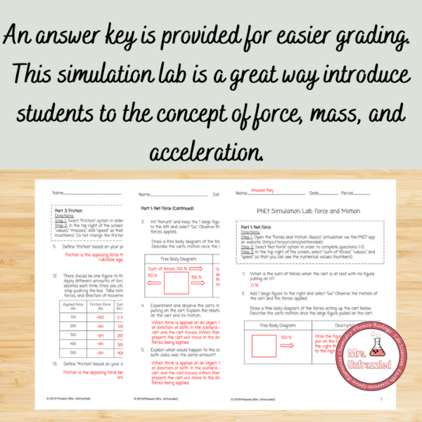 Distance Learning: PhET Simulation Lab: Force and Motion | Made By Teachers