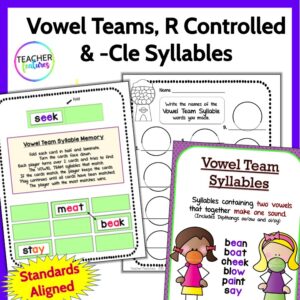 SYLLABLE TYPES Science of Reading GAMES Vowel Teams, R Controlled & Cle ...