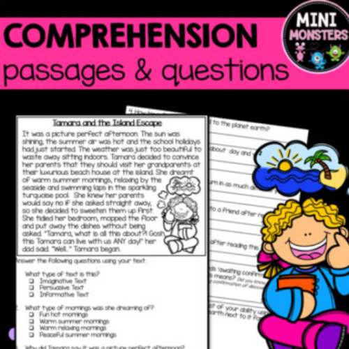 3rd & 4th Grade Reading Comprehension Passages and Questions, Set 3 ...