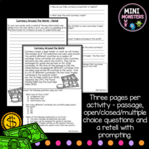 3rd & 4th Grade Reading Comprehension Passages and Questions, Set 3 ...