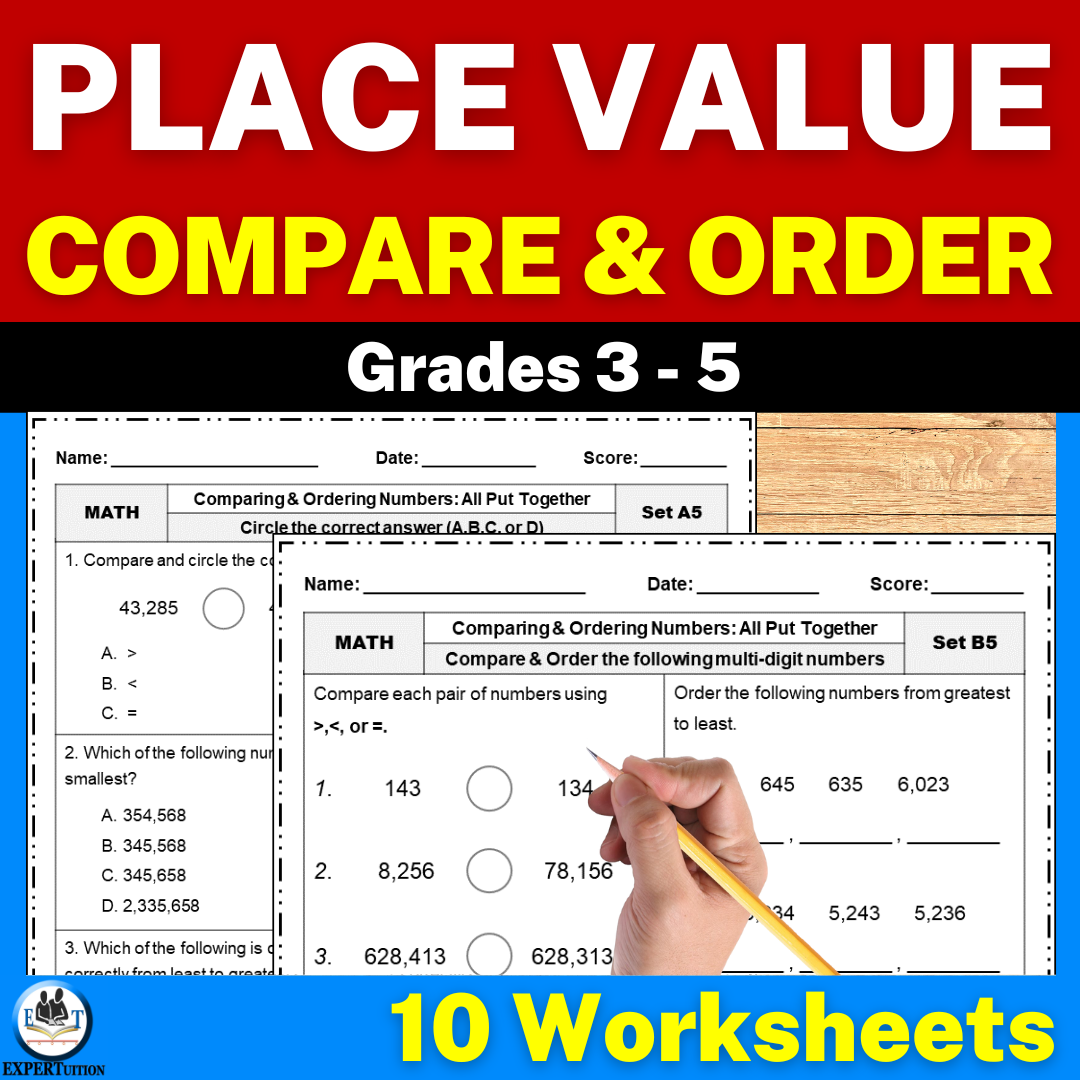 Comparing And Ordering Numbers Worksheets For 3rd 4th And 5th Grade Comparing And Ordering Numbers Worksheets For 3rd 4th And 5th Grade
