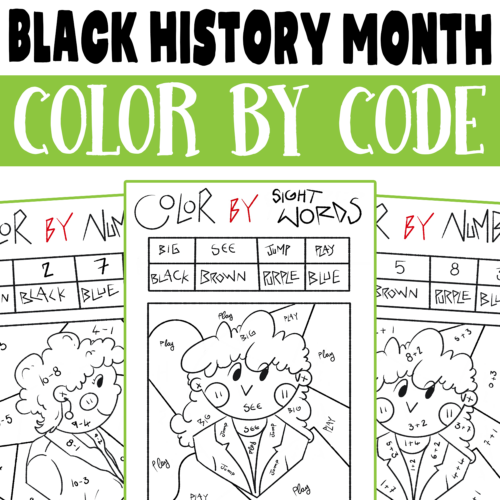 Black History Month Color By Code, African History Color By Sight Word ...
