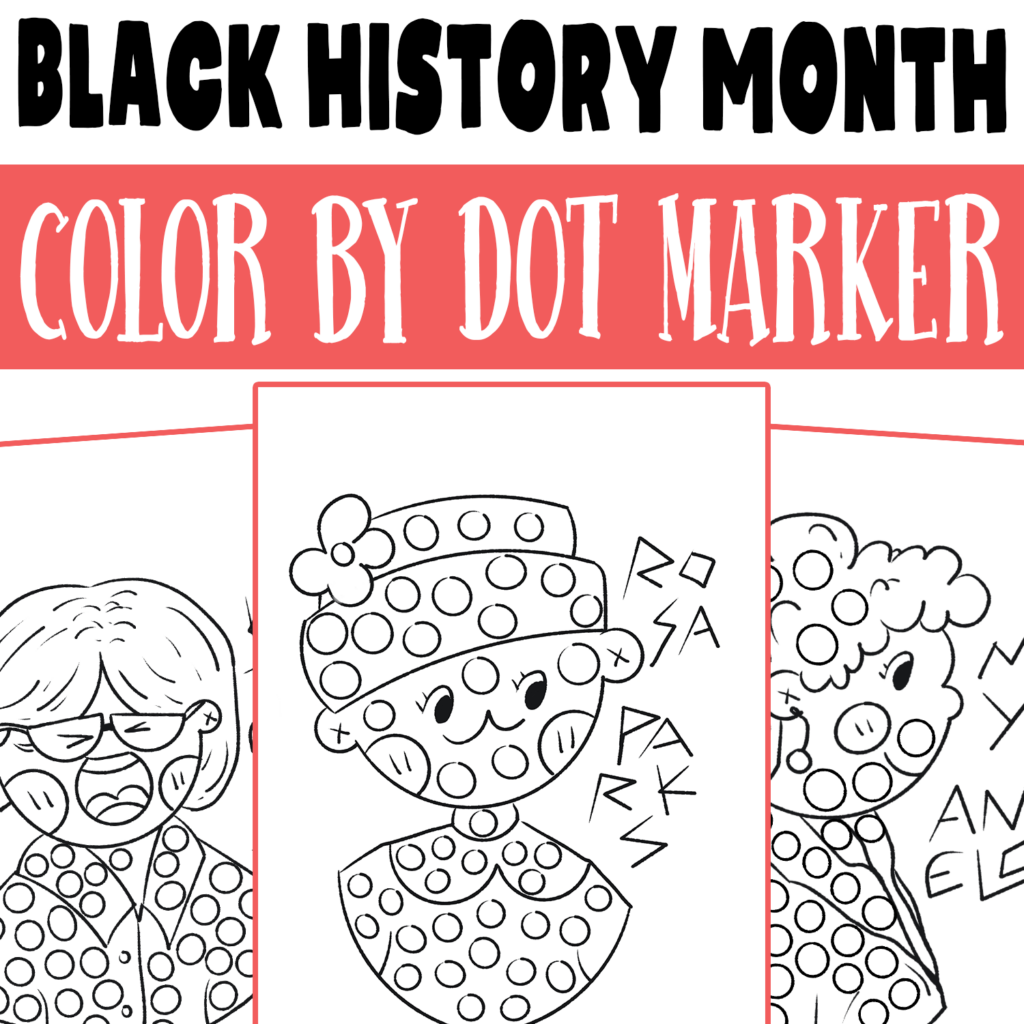 Black History Month Color By Dot Marker, African History Coloring page ...