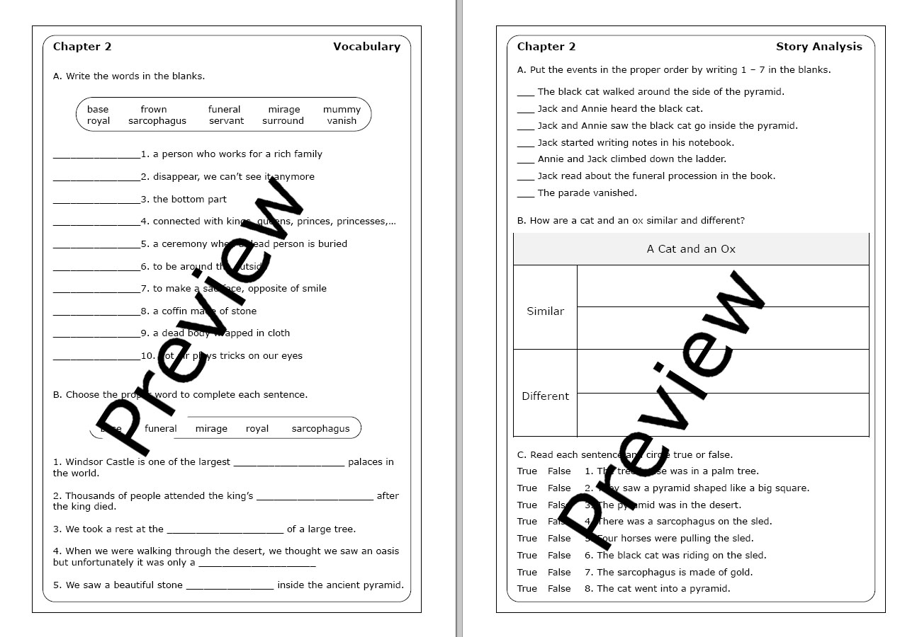 Magic Tree House "Mummies in the Morning" worksheets | Made By Teachers