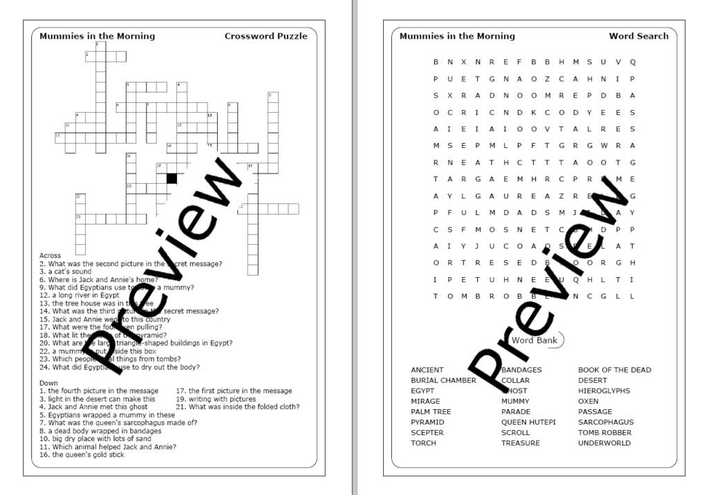 Magic Tree House "Mummies in the Morning" worksheets | Made By Teachers