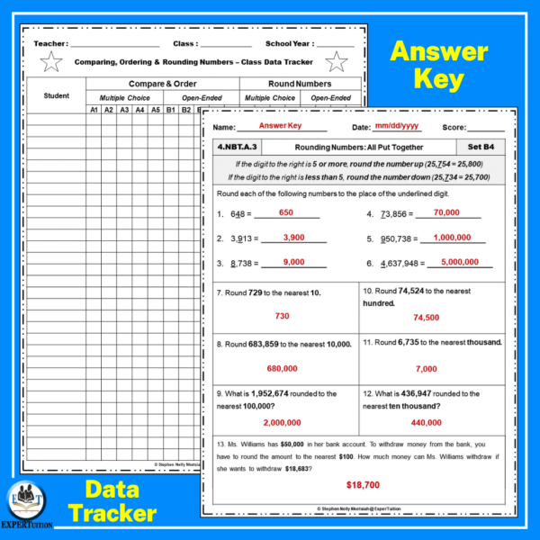 Rounding Whole Numbers Worksheets | 4th Grade Place Value | Made By ...