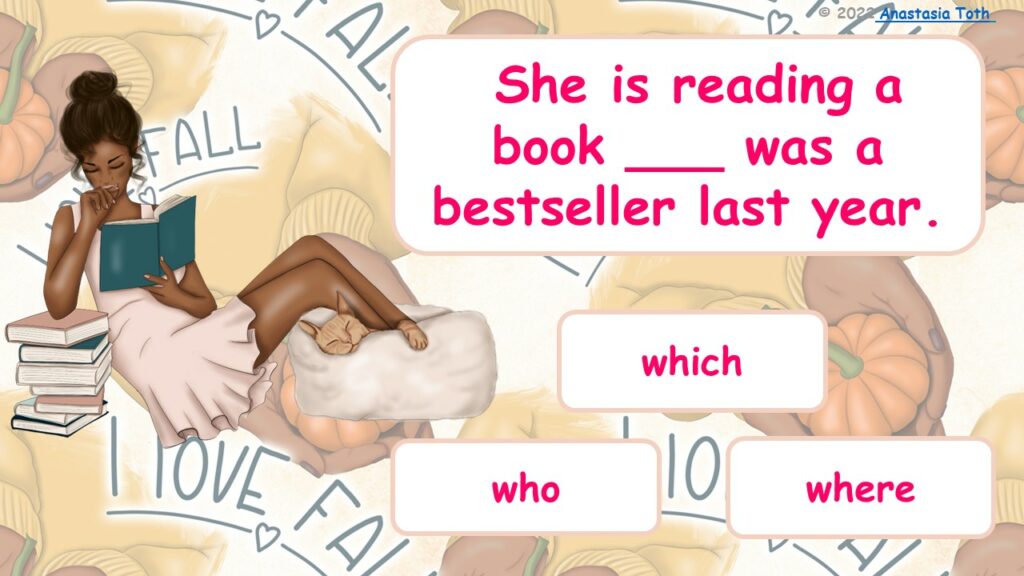 RELATIVE CLAUSES who which where interactive grammar game | esl fall ...