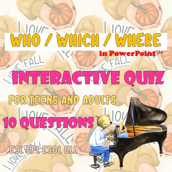 RELATIVE CLAUSES who which where interactive grammar game | esl fall ...