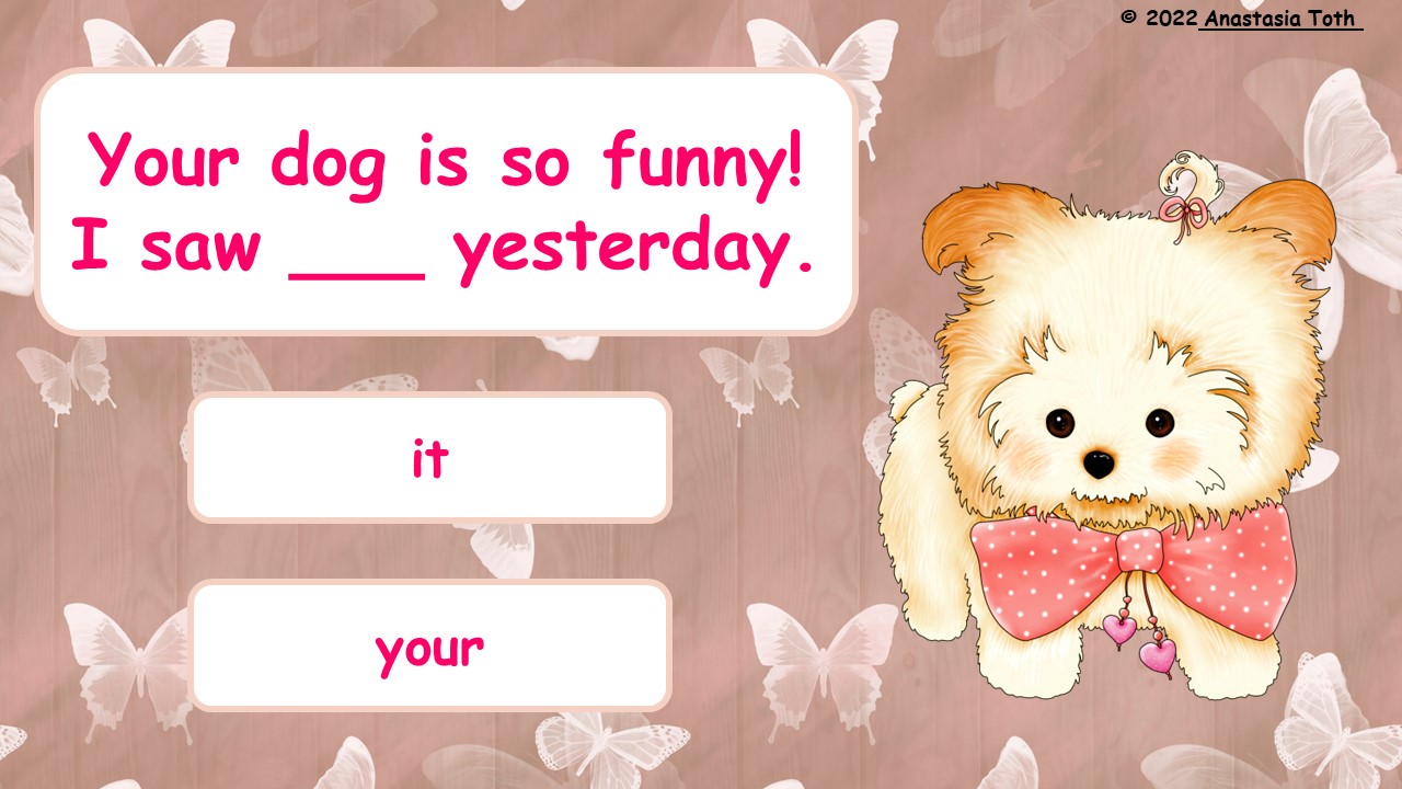 ESL ELL EFL English interactive object pronouns grammar game quiz ...