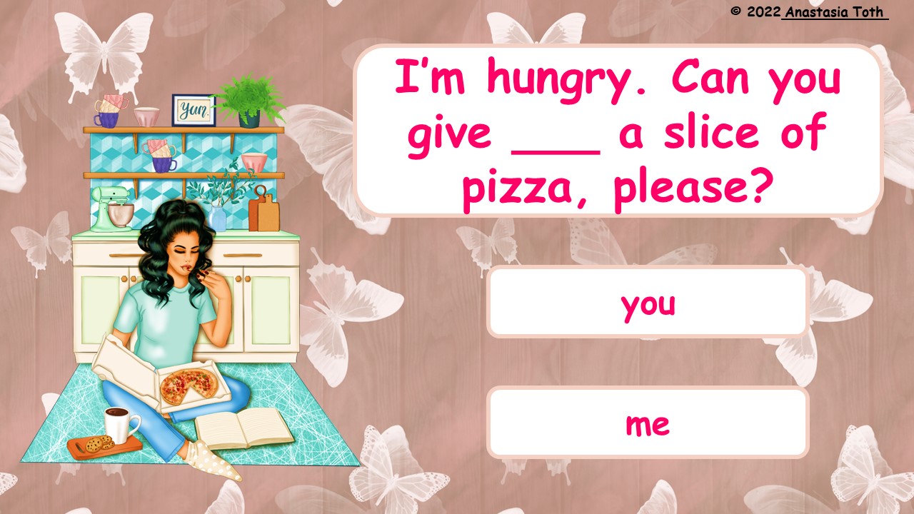 ESL ELL EFL English interactive object pronouns grammar game quiz ...