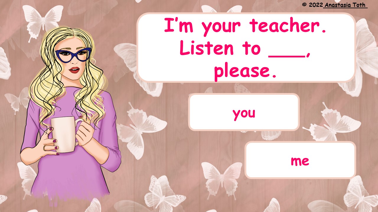 ESL ELL EFL English interactive object pronouns grammar game quiz ...