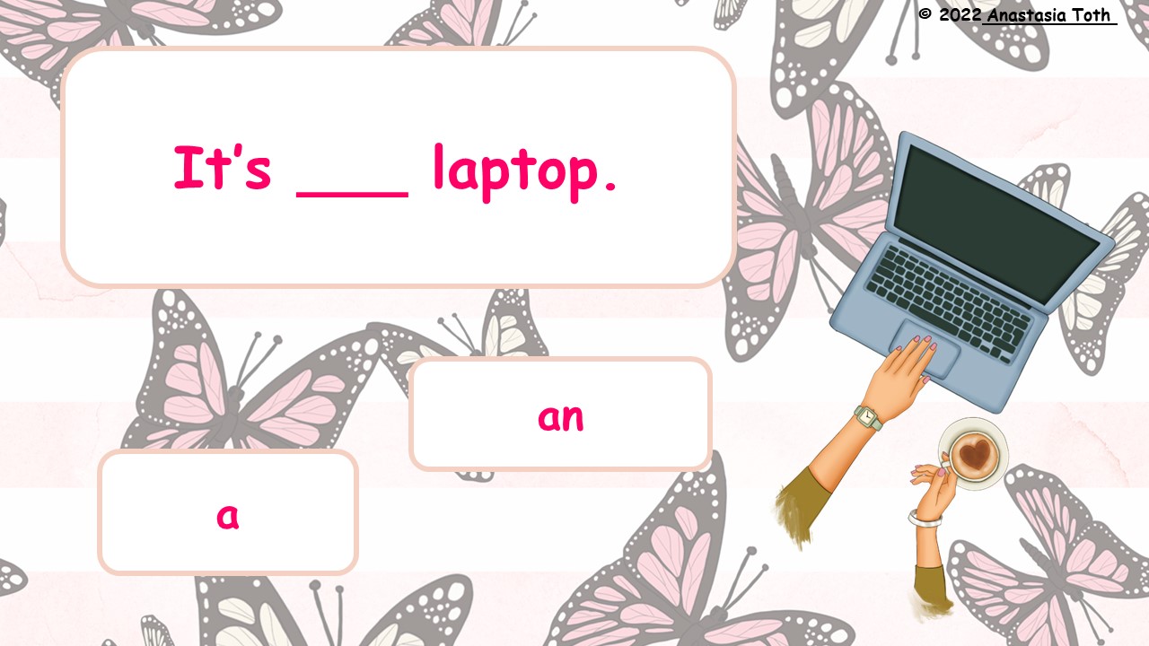 ESL EFL a or an articles grammar game quiz test for adults/teens | Made ...