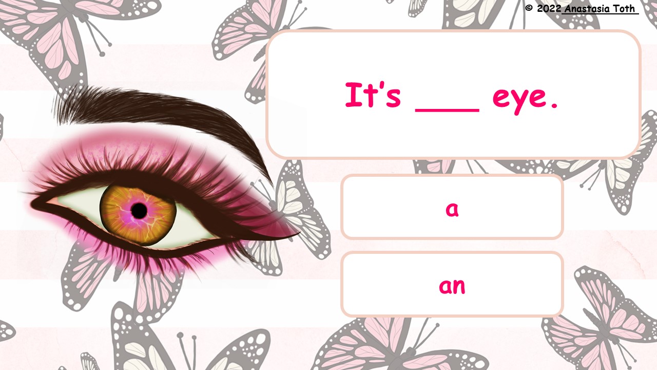 ESL EFL a or an articles grammar game quiz test for adults/teens | Made ...