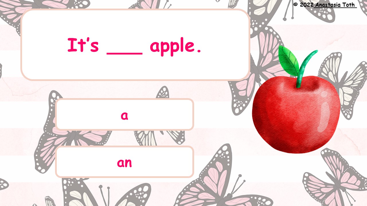 ESL EFL a or an articles grammar game quiz test for adults/teens | Made ...