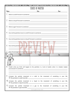 States of Matter Worksheet: Solids, Liquids, and Gases | Made By Teachers