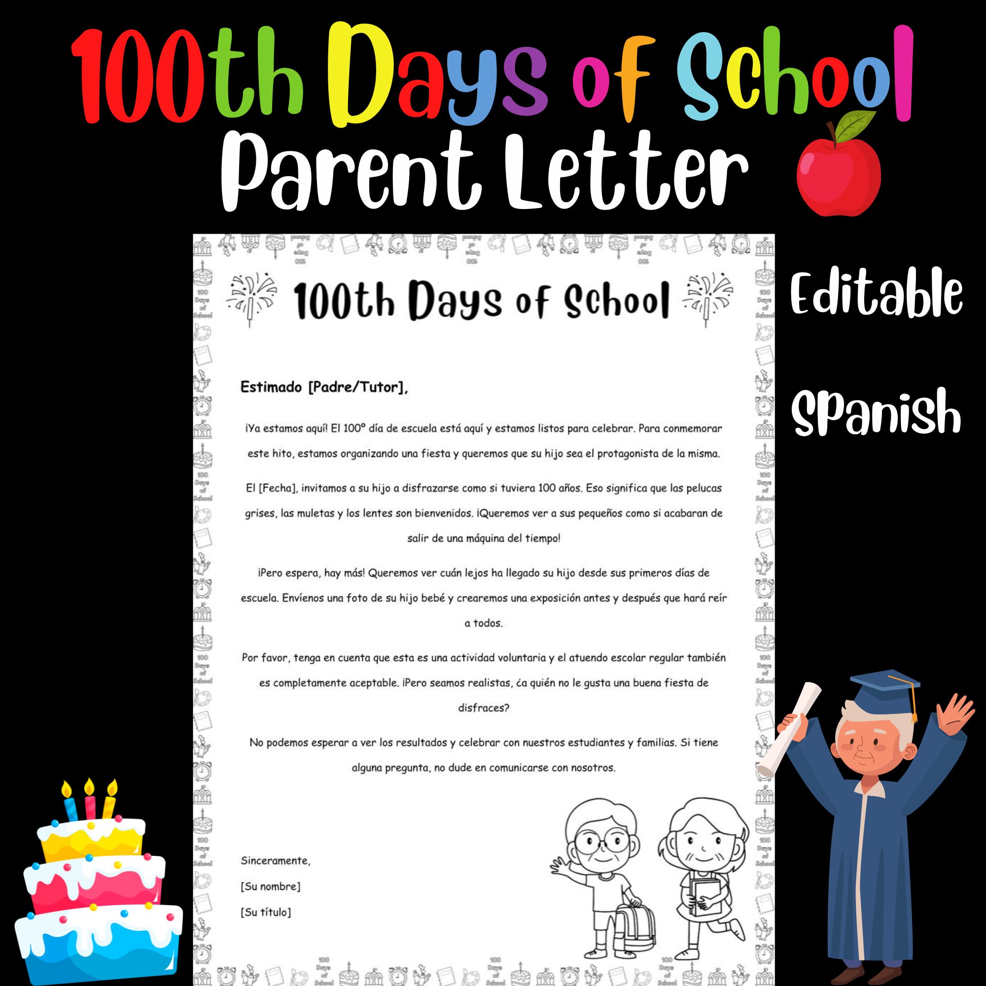 100th day of school parent letter - Fully Editable | Made By Teachers