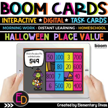 BOOM CARDS Halloween Mystery Picture - Place Value | Made By Teachers