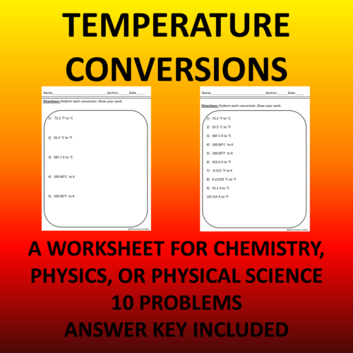 Temperature Conversions 10 Problems With Answers | Made By Teachers