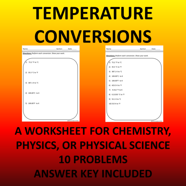 Temperature Conversions 10 Problems With Answers | Made By Teachers