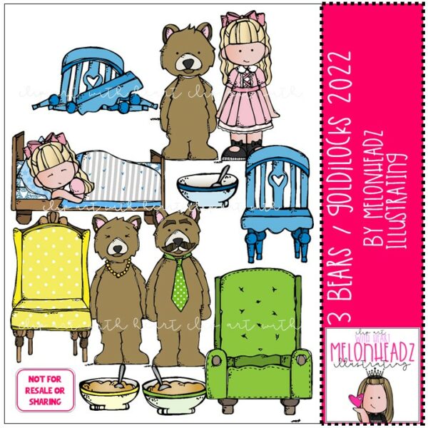 Three Bears clipart COMBO PACK by Melonheadz 2022 | Made By Teachers