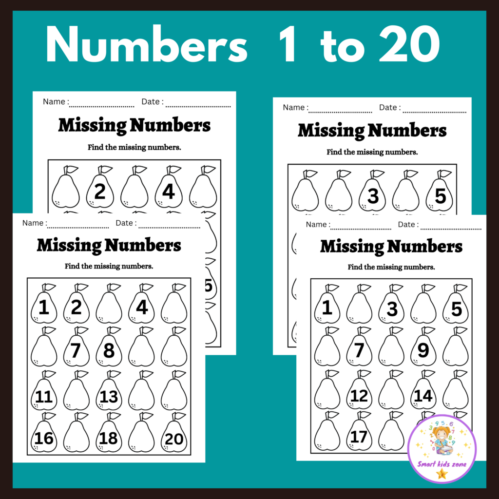 Missing Numbers Worksheets | Number Recognition 1-20 | Made By Teachers